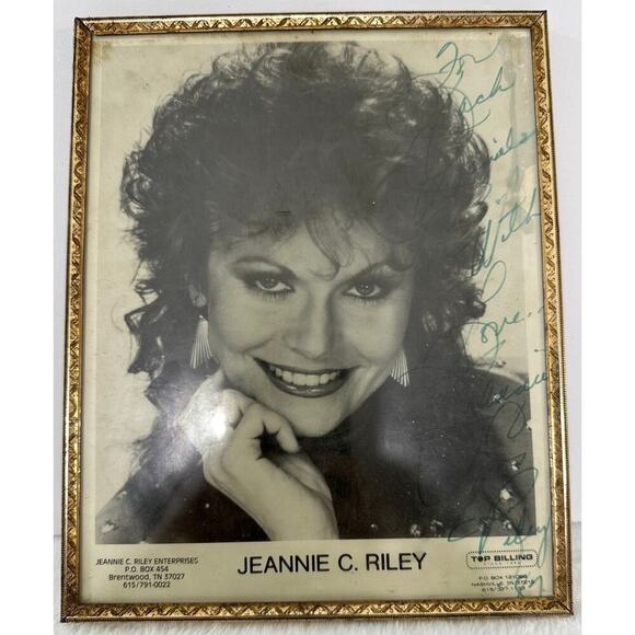 Jeannie C. Riley | Other | Jeannie C Riley Black And White Signed Photo ...